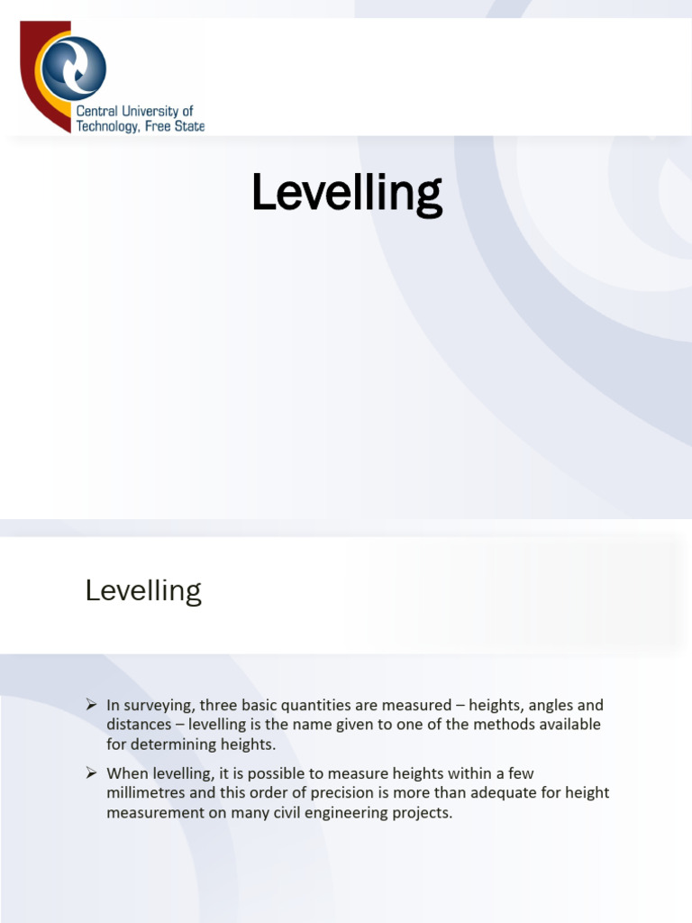 CSU21A - Chapter 2 - Levelling | PDF