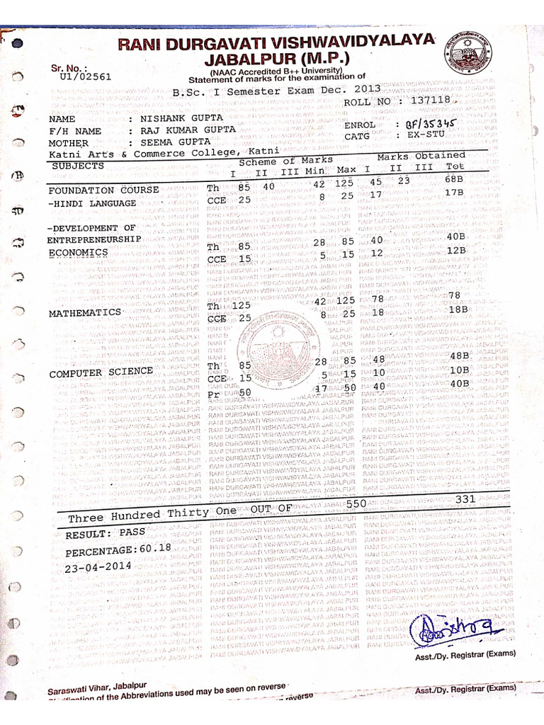 Mark Sheet | PDF