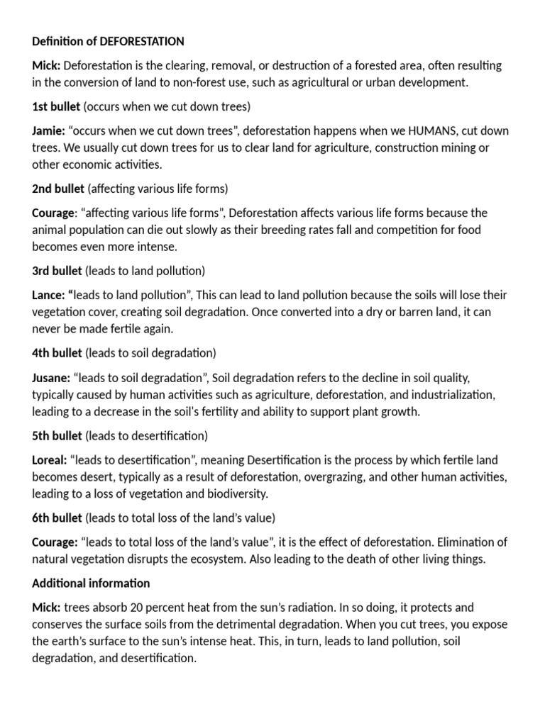Definition of DEFORESTATION | PDF