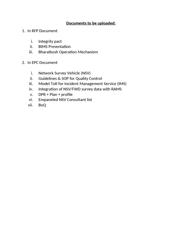 Documents to Be Uploaded | PDF