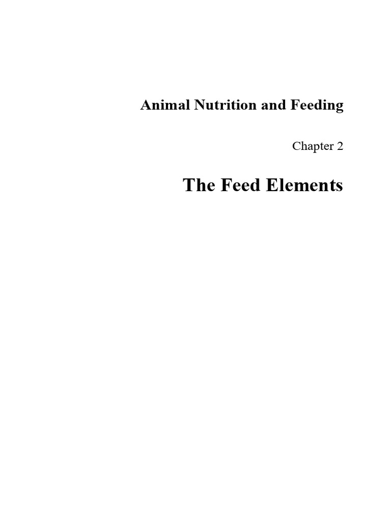 Module 2 The Feed Elements | PDF | Carbohydrates | Lipid