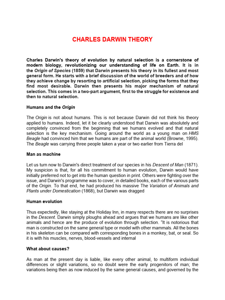 Charles Darwin Theory Pdf