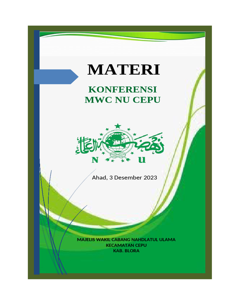 Materi Konerensi MWC Nu Cepu Desember 2023 | PDF