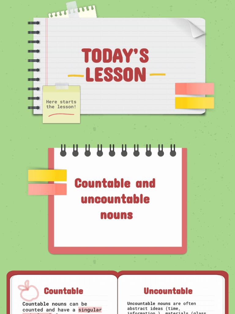 Countable and Uncountable Nouns Presentation | PDF