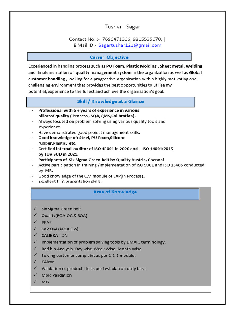 Tushar CV | PDF