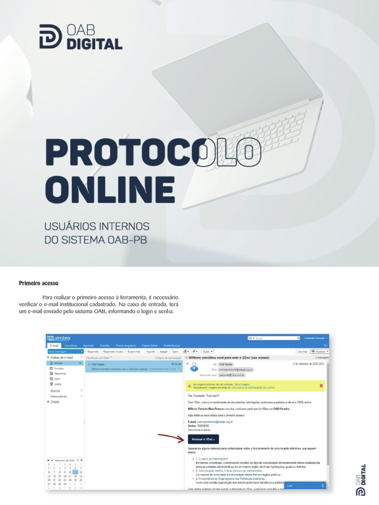 Cartilha Protocolo OnLine Usuario Interno | PDF