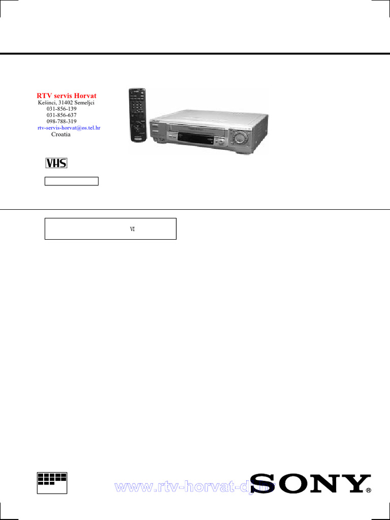 Sony VCR Model Slvx55 | PDF