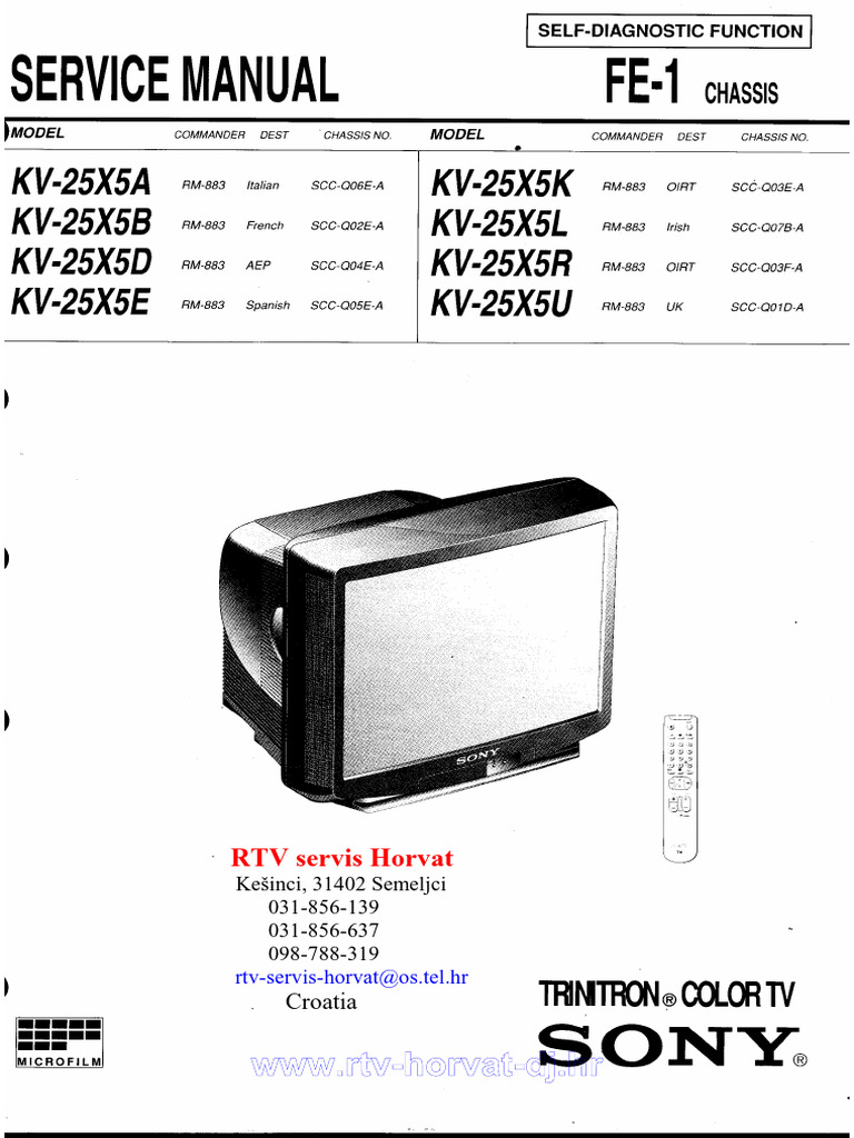 Sony FE1 Chassis Service Manual | PDF