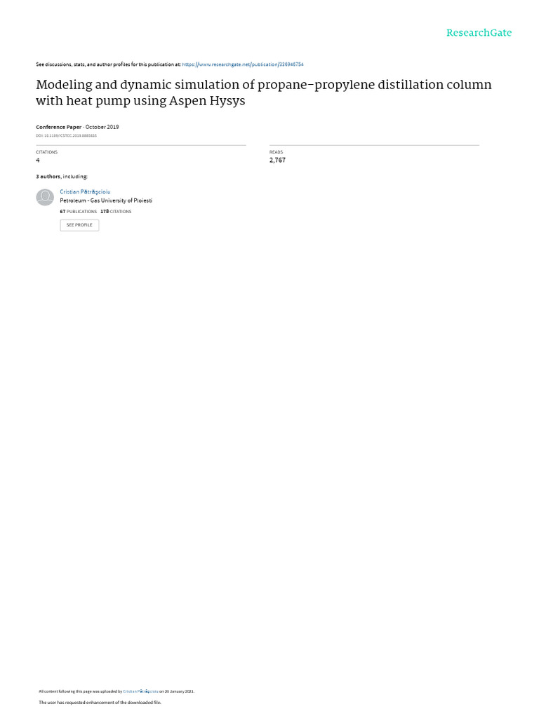 Modeling and Dynamic Simulation of Propane-Propylene Distillation Column With Heat Pump Using ...