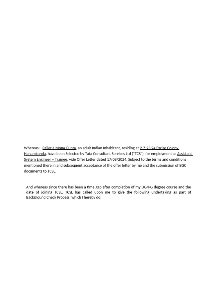 Non Criminal Affidavit Pdf
