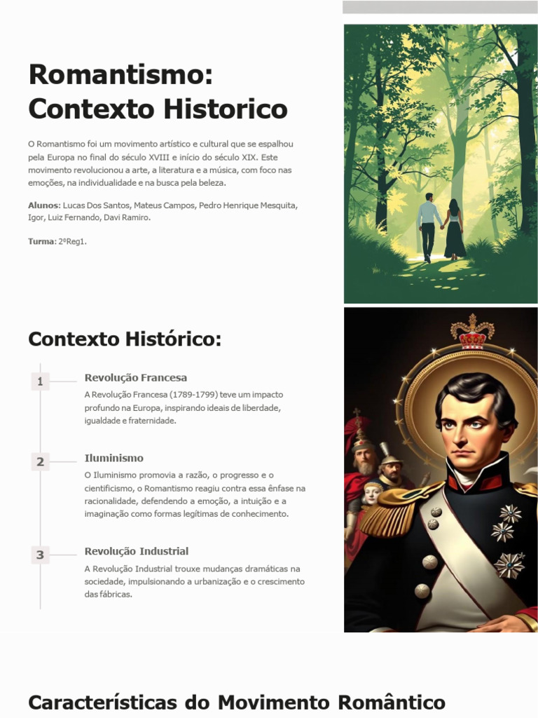 Romantismo Contexto Historico | PDF | Romantismo | História