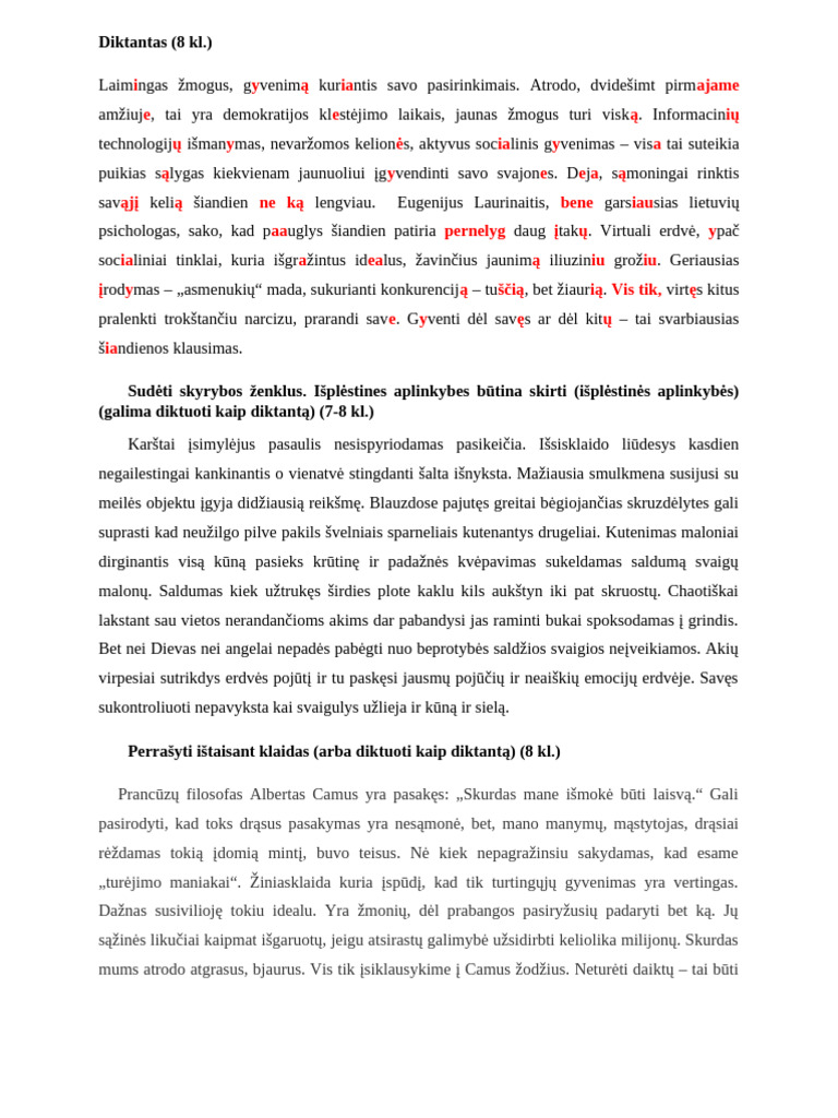 5 8 Kl. Ivairus Rasybos Ir Skyrybos Pratimai | PDF