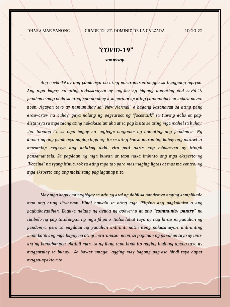 Filipino Sanaysay | PDF