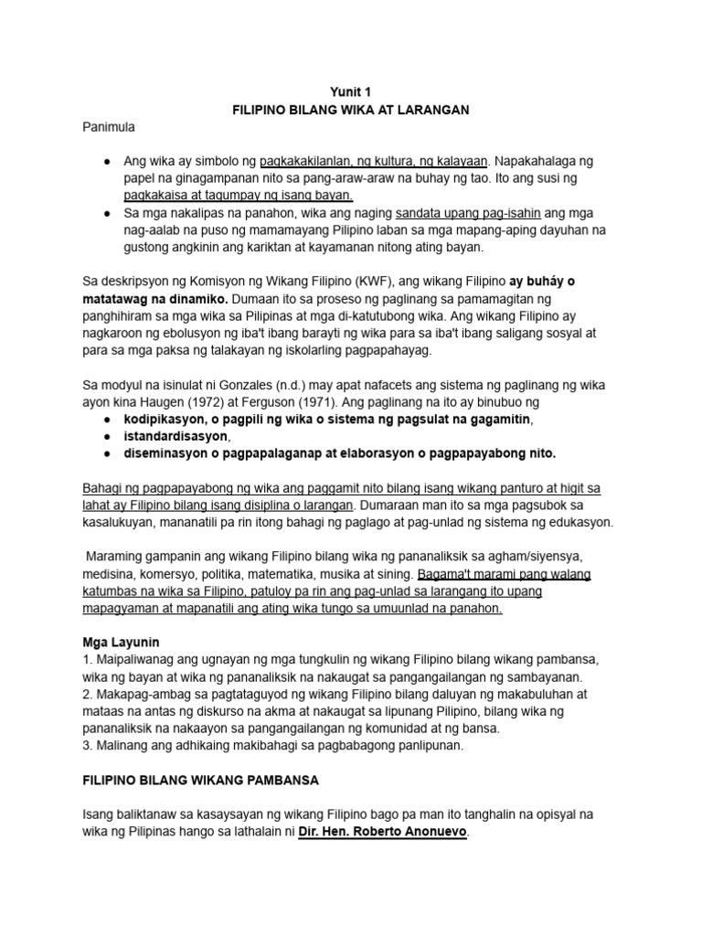 Fili 102 | PDF | Tagalog Language | Philippines