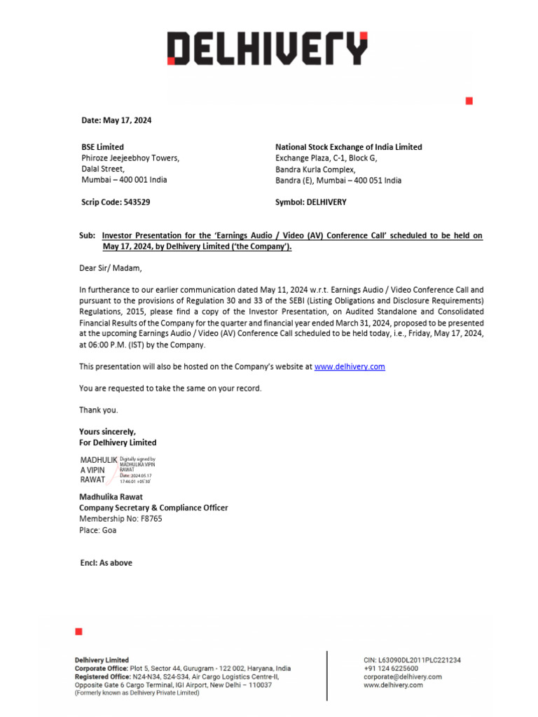 EarningsPresentation - Delhivery | PDF