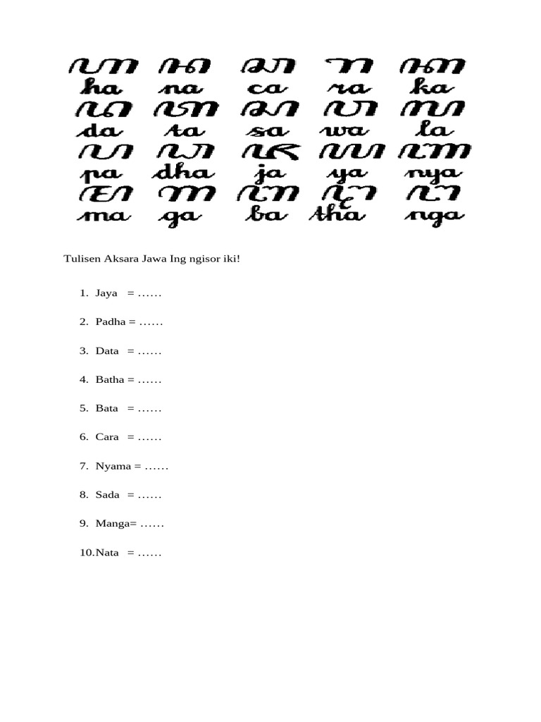 Soal Aksara Jawa | PDF