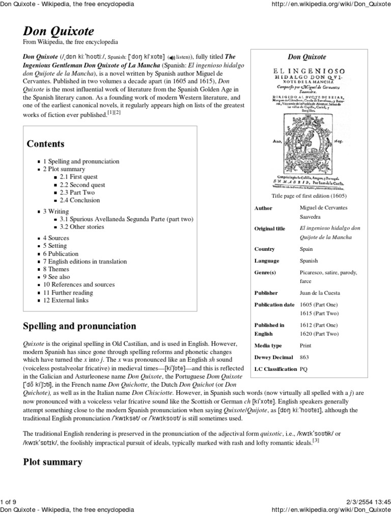 Don Quixote 110302 | PDF | Don Quixote
