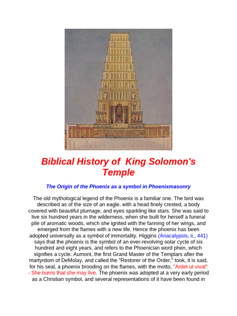 Biblical History of King Solomons Temple | PDF