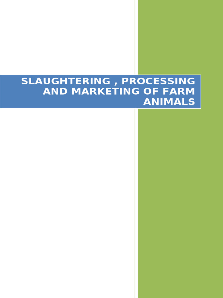 Slaughtering Processing of Farm Animals | PDF
