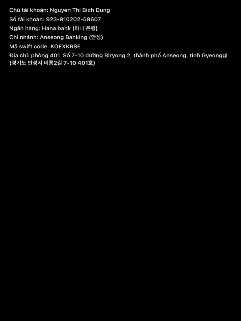 Chủ tài khoản Nguyen Thi Bich Dung | PDF