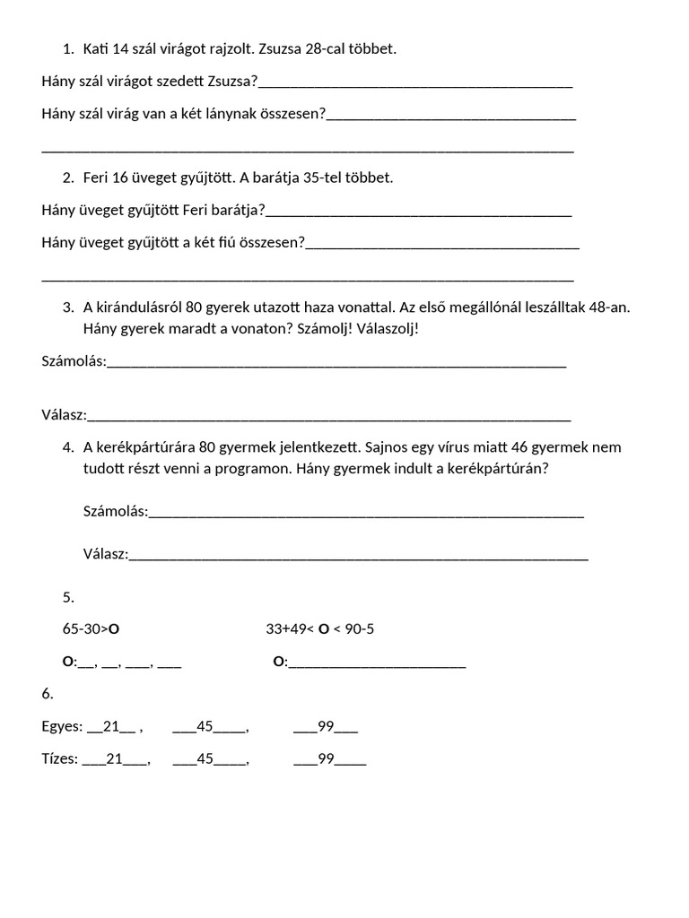 Gyakorló Matekkati 14 Szál Virágot Rajzolt | PDF