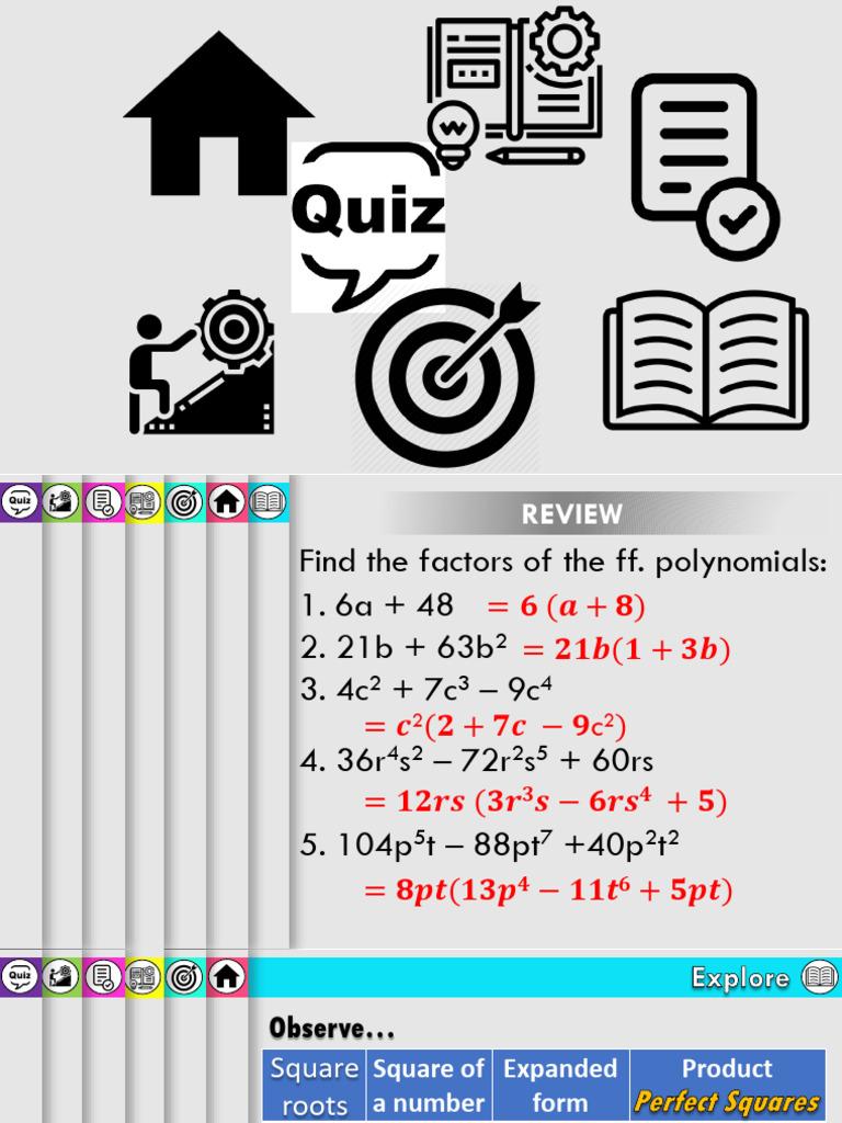 Factoring Difference of Two Squares | PDF | Numbers | Zero Of A Function