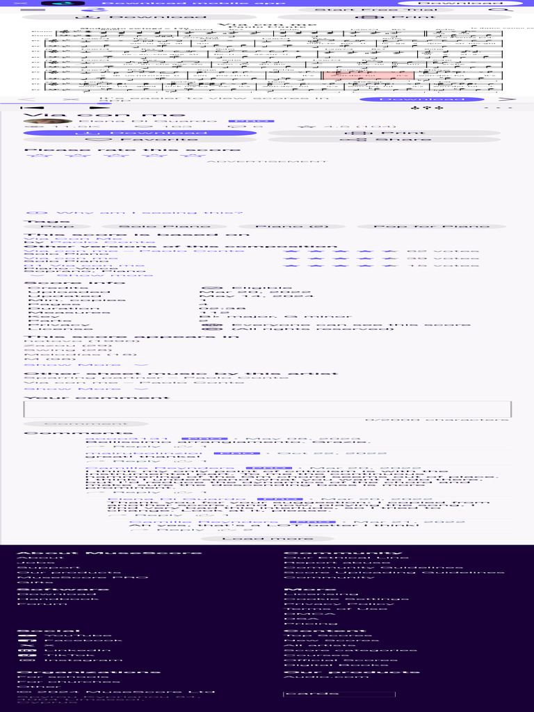 Via Con Me Sheet Music For Piano (Solo) | PDF