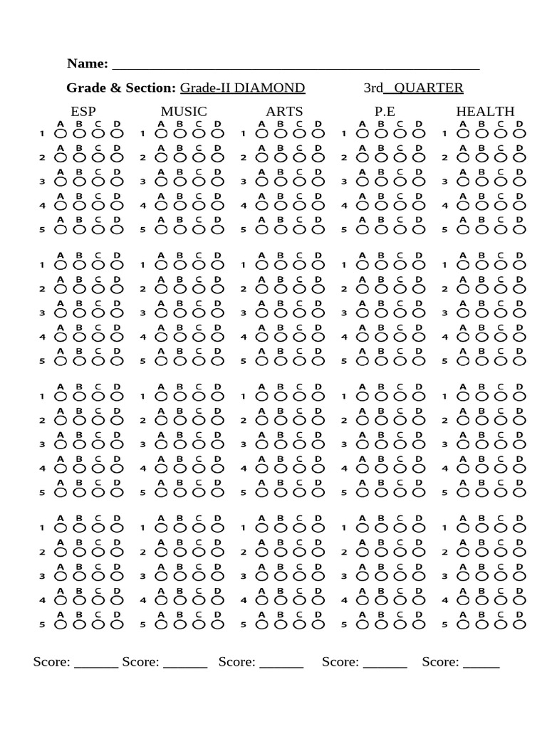 Answer Sheet (Shade Circle) | PDF