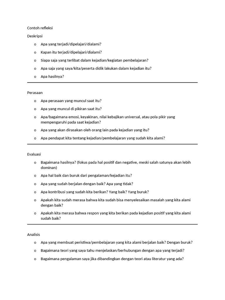 Contoh Refleksi | PDF
