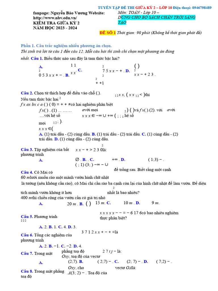 Đề Số 1 - CTST | PDF