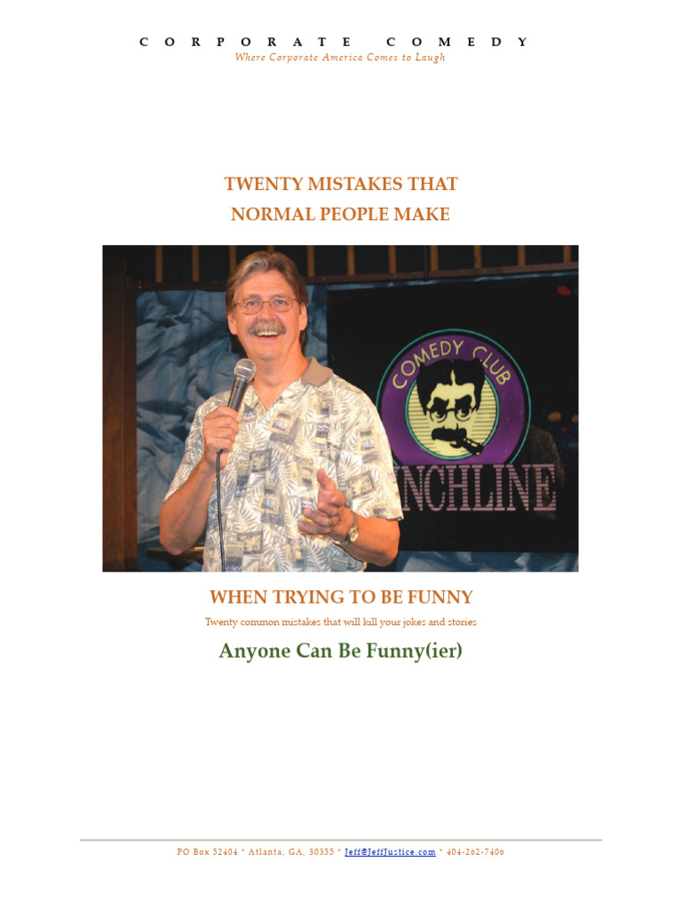 Avoiding Common Comedy Mistakes | PDF | Jokes | Laughter