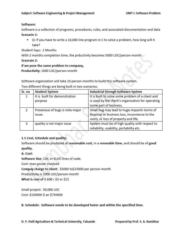 UNIT I - Software Problem | PDF