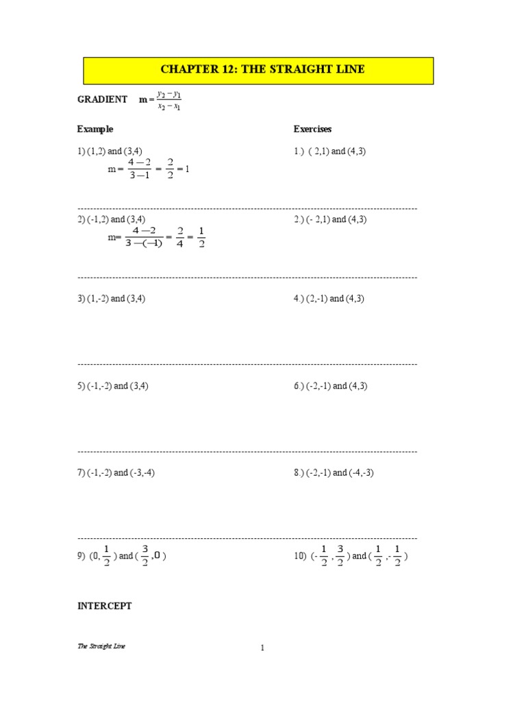 Understanding Straight Line Gradients | PDF | Line (Geometry ...