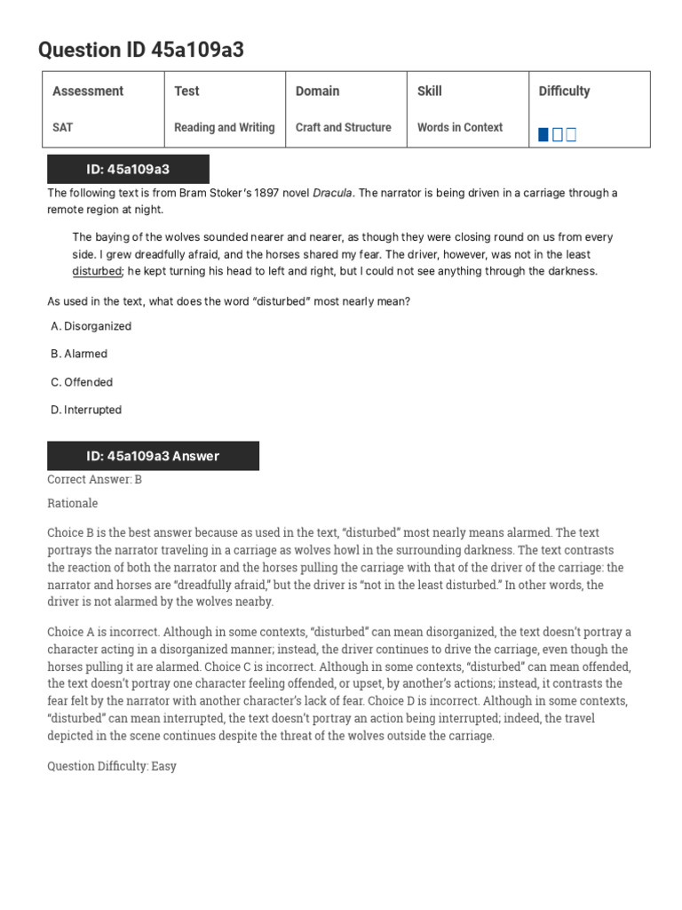 Words in Context (Level 1) Answer Key | PDF