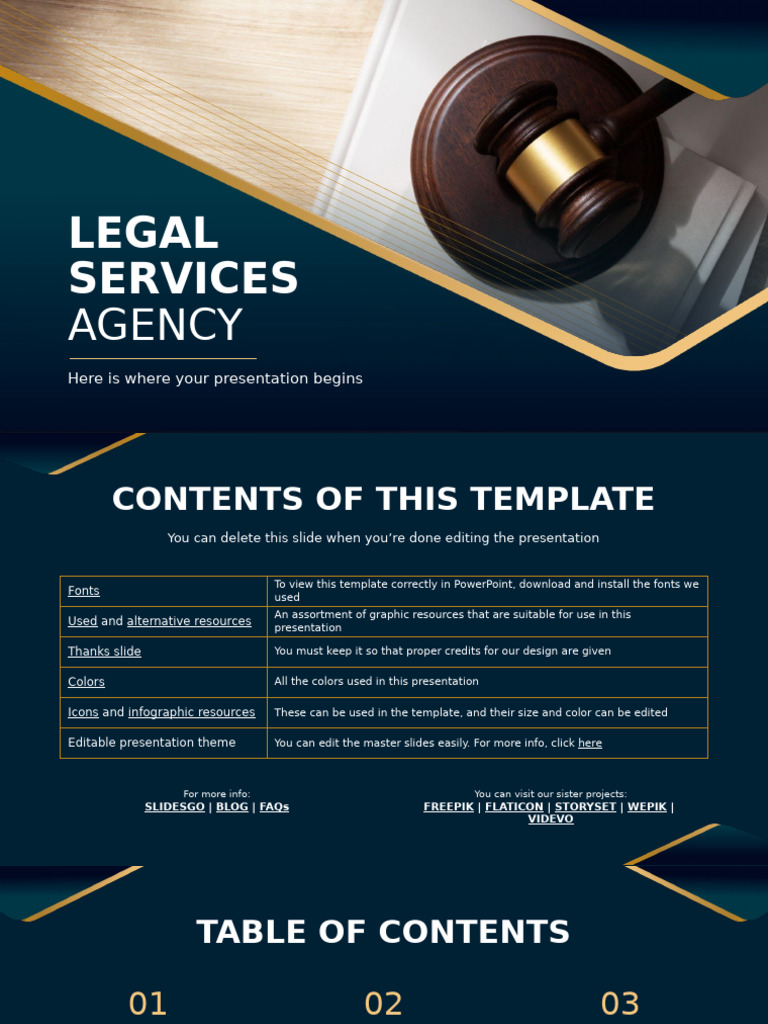 Legal Services Agency by Slidesgo | PDF