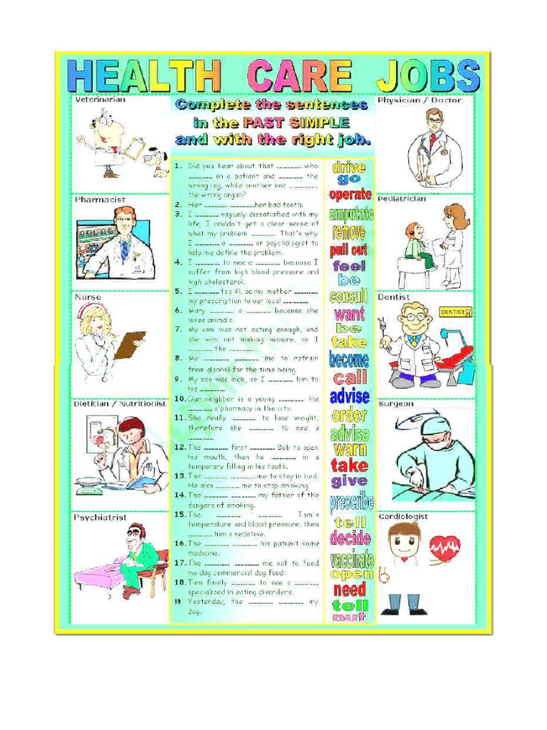 Health Care Jobs Worksheet | PDF