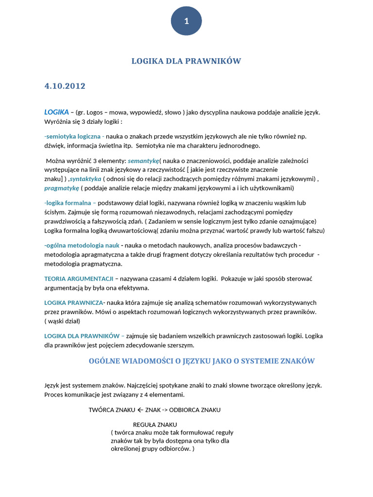 Logika Dla Prawników Umcs | PDF