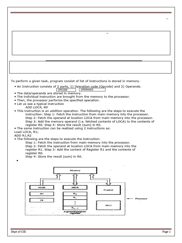Co Module 1 Notes | PDF