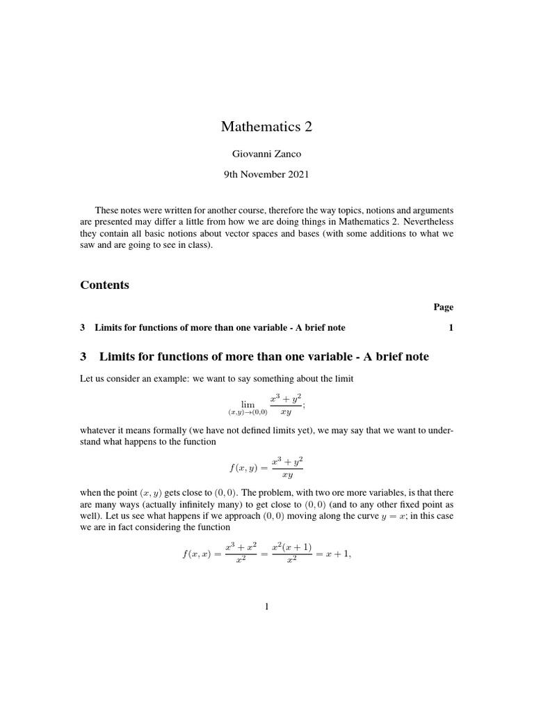 Note on limits | PDF