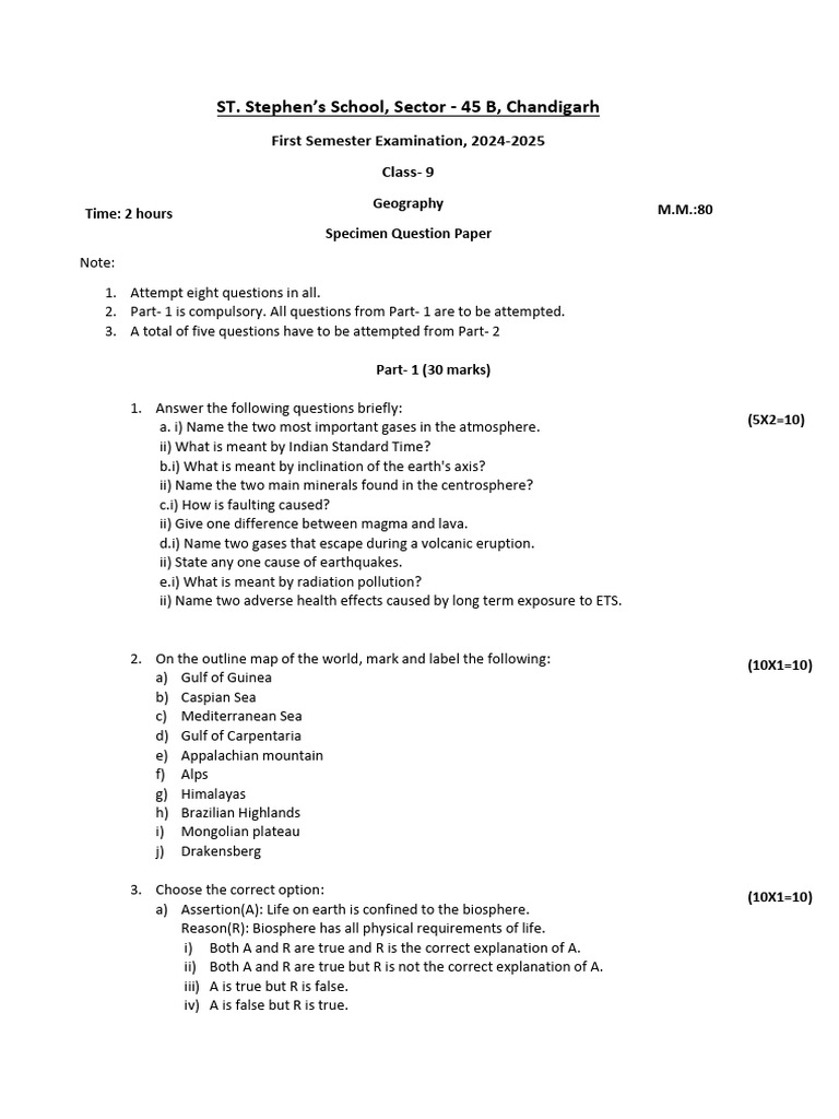 Sem1 Sample 09 GEOG | PDF