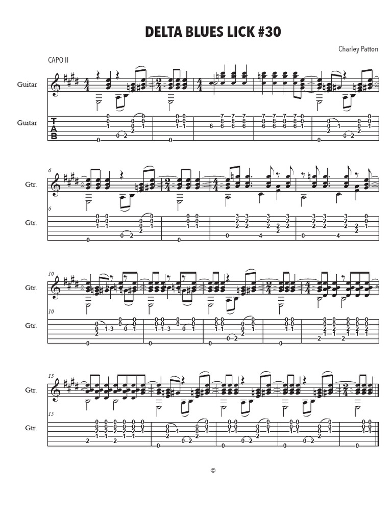 Delta Blues Mondays #30 - TABS | PDF | Blues | African American Music