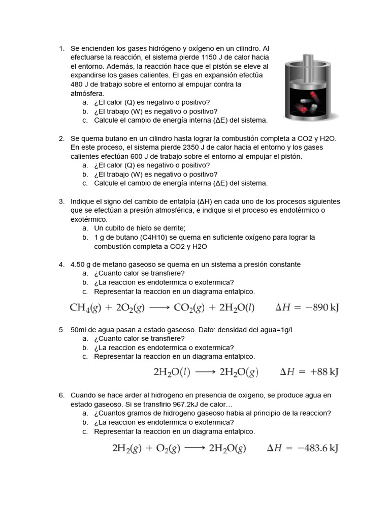 Ejercicios termoquÃ_mica | PDF