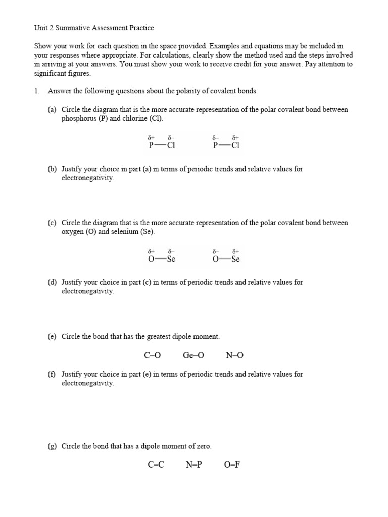 Unit 2 Summative Assessment Practice | PDF