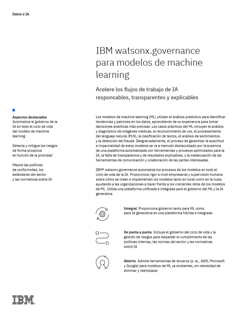 IBM Watsonx - Governance para Modelos de Machine Learning | PDF