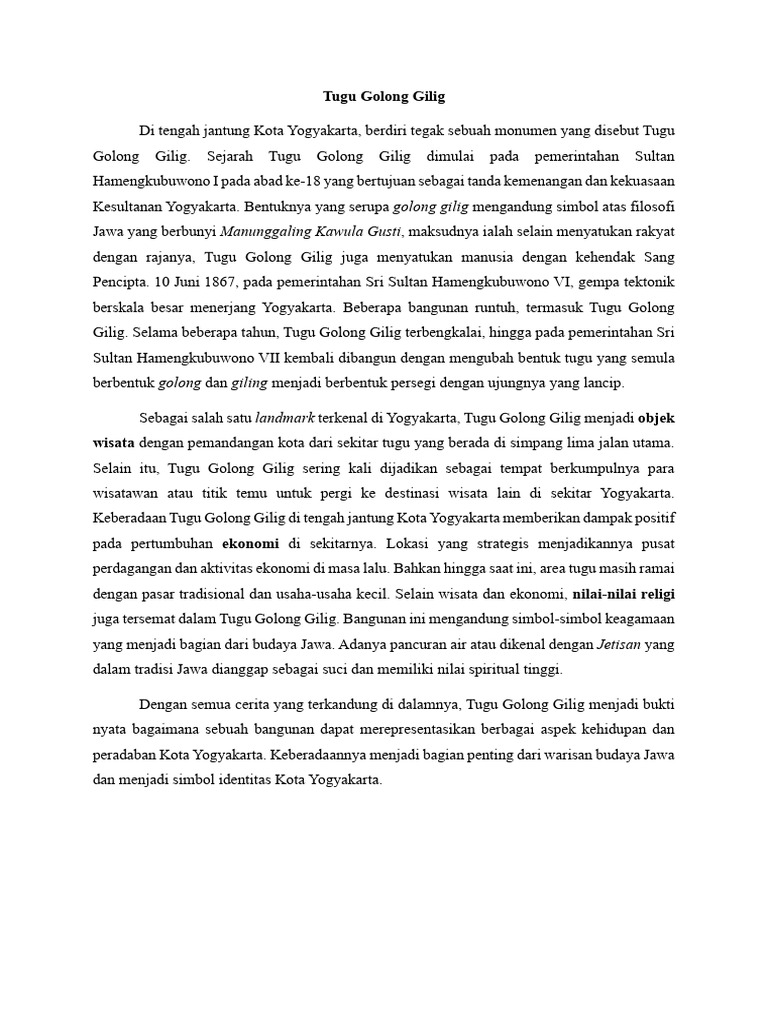 Tugu Golong Gilig | PDF