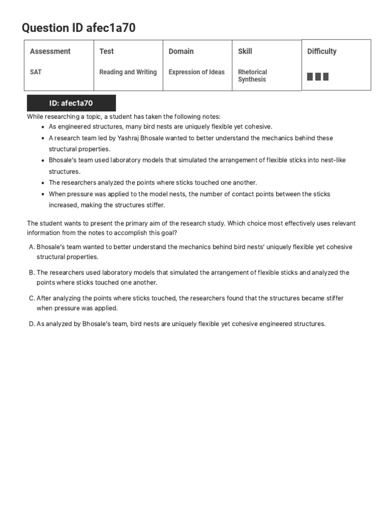 Rhetorical Synthesis (Level 3) | PDF