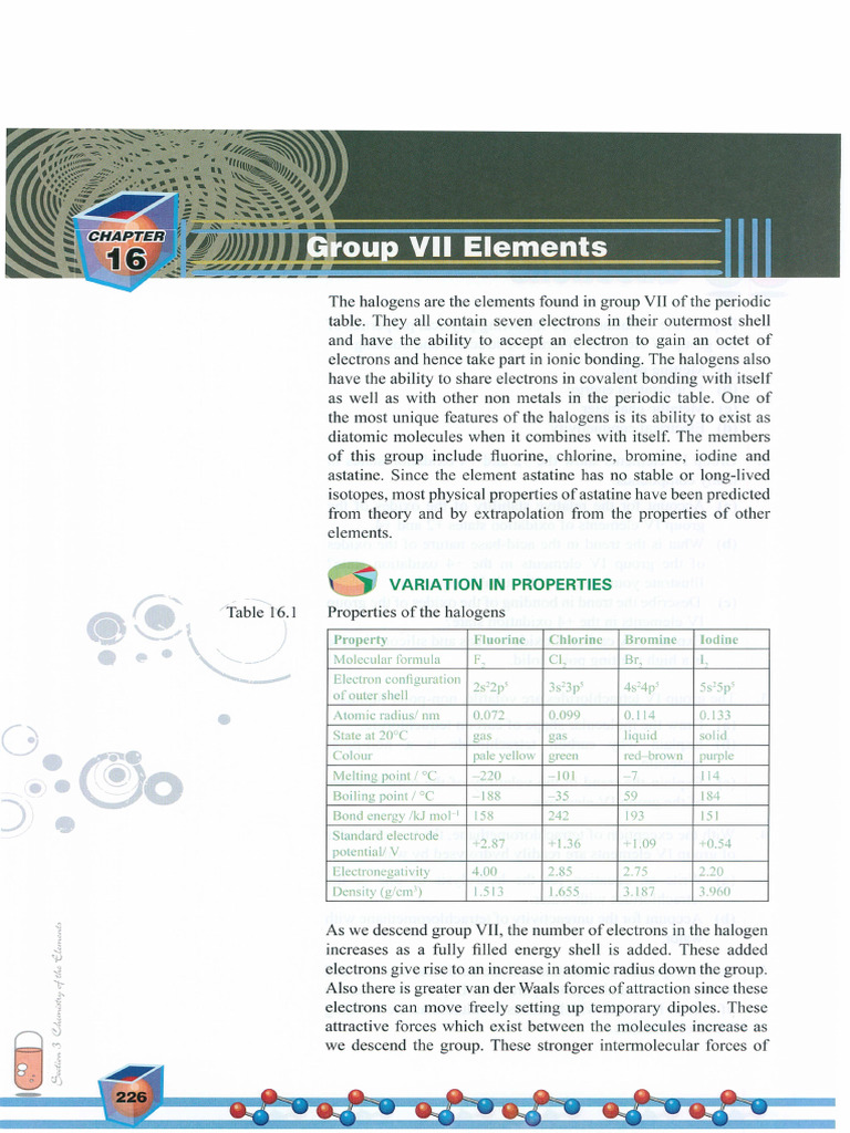 CHPT 16 - Group VII Elements | PDF