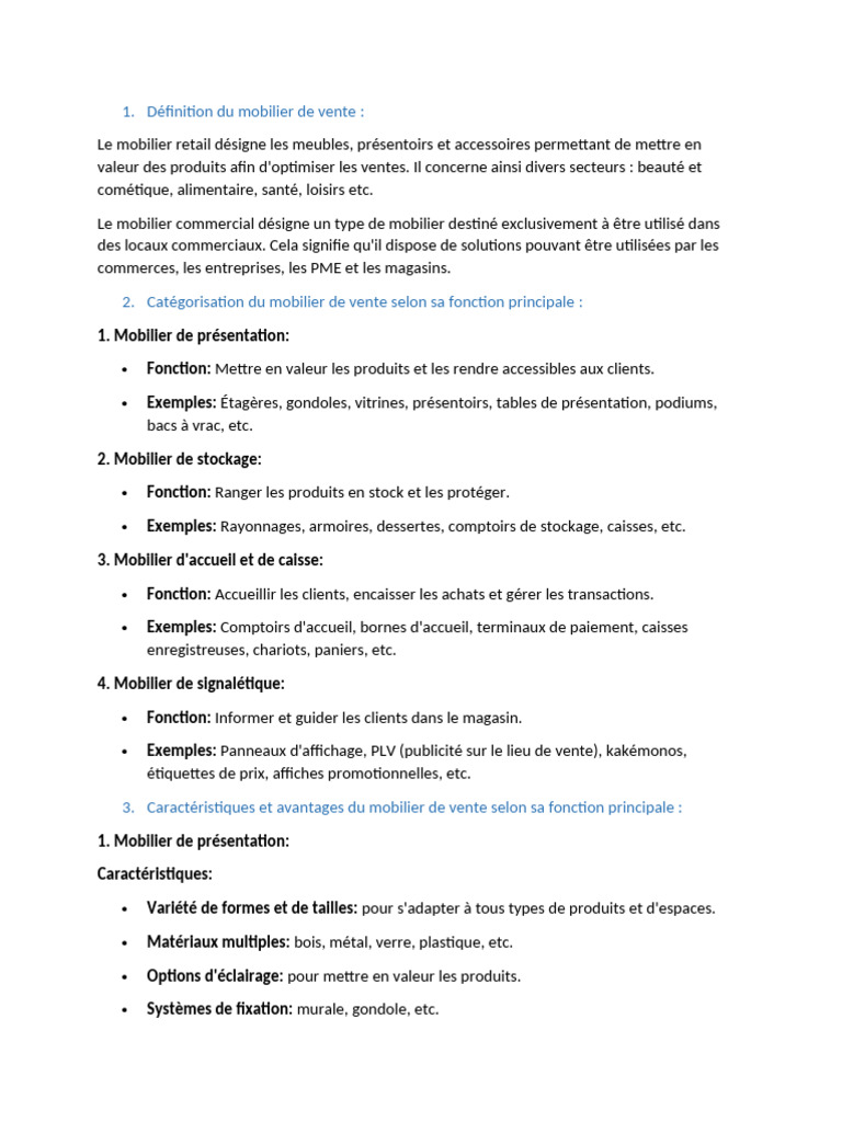 Définition Du Mobilier de Vente | PDF