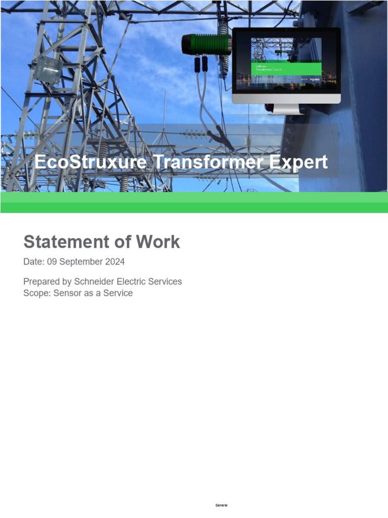 SERED21052EN - EcoStruxure Transformer Expert - Statement - of - Work | PDF