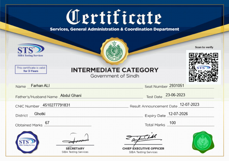 Certificate STS | PDF